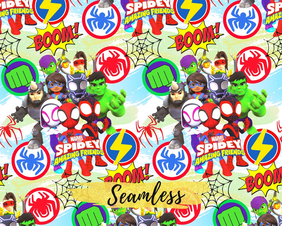 Spidey and His Amazing Friends Seamless Papers, Spidey Digital Papers ...