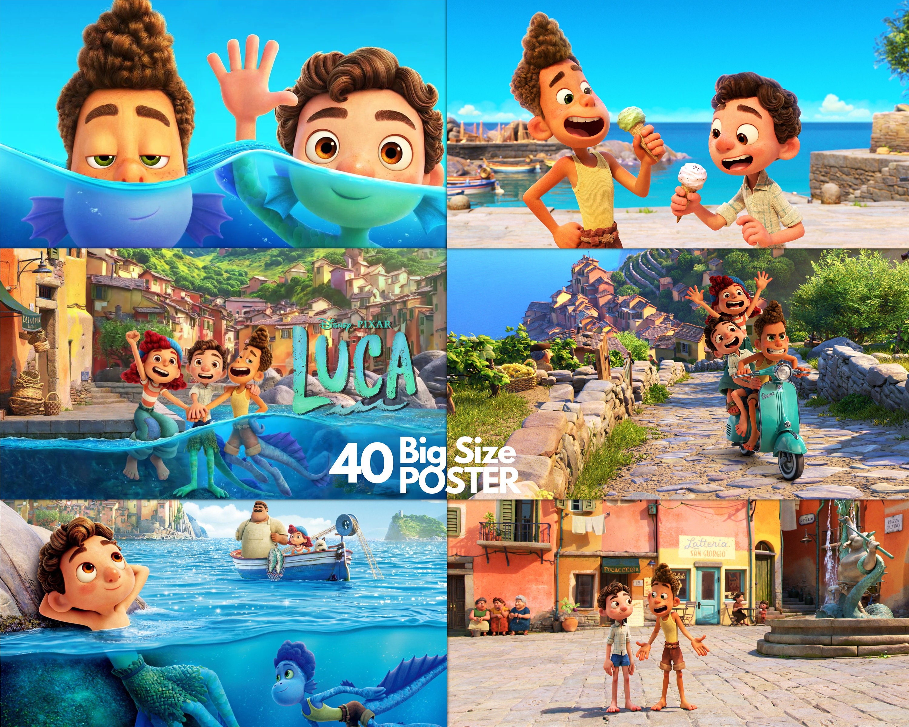 Luca Clipart PNG Luca PNG Bundle Luca Paguro Alberto - Etsy Canada