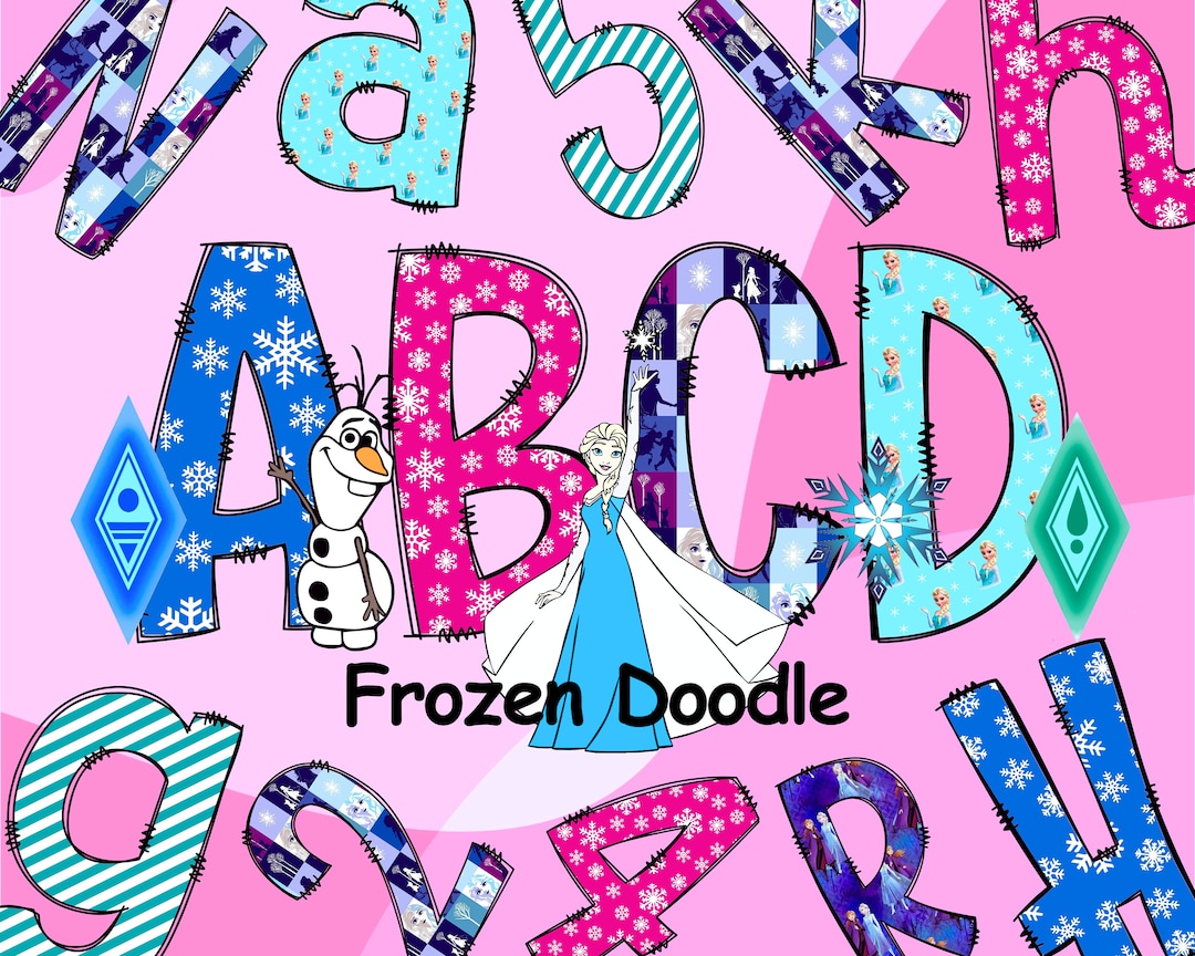Frozen Doodle Alphabet, Frozen Character Alphabet, Princess Frozen Elsa ...