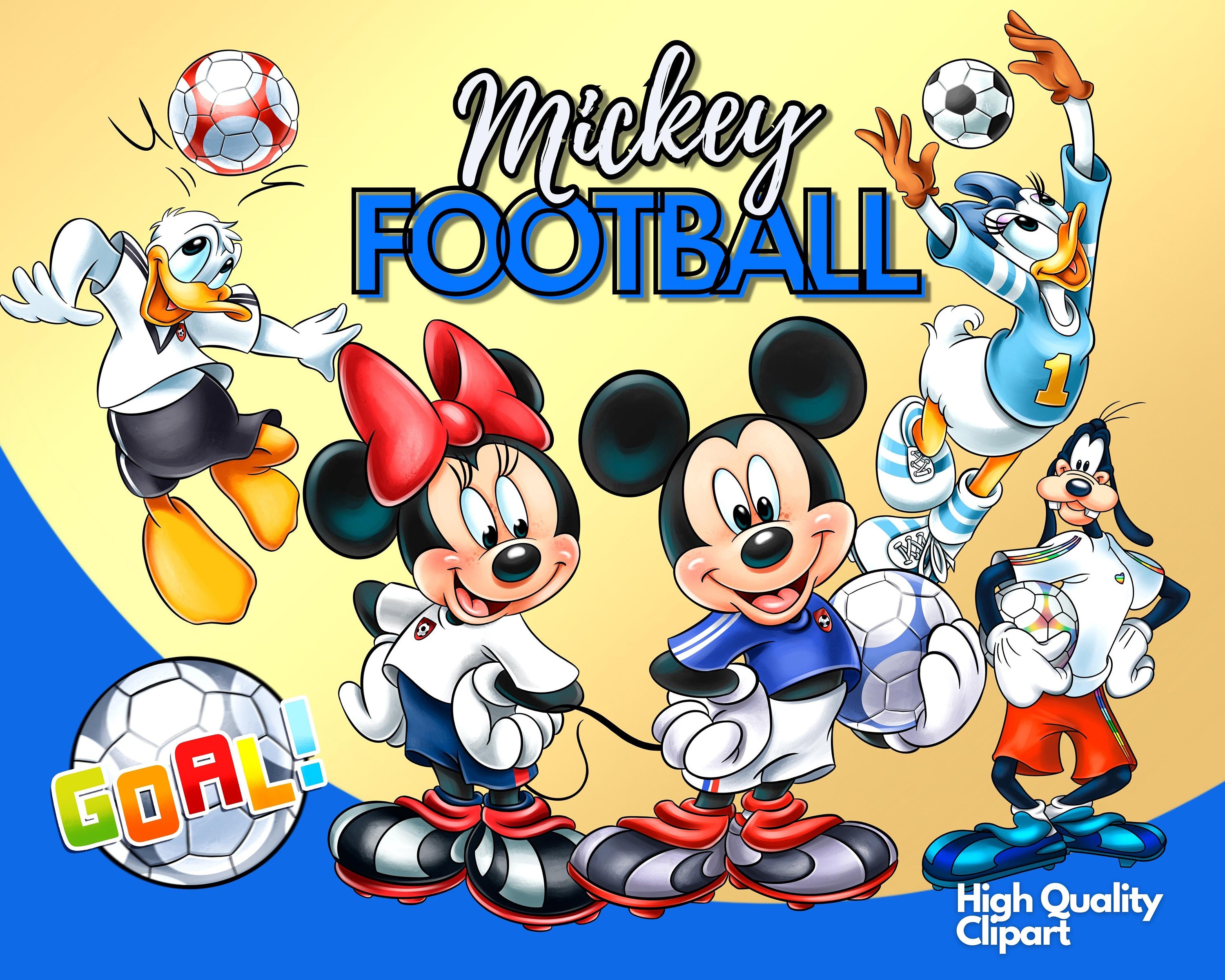 Mickey Football Clipart PNG, Mickey Mouse and Friends, Daisy and Donald ...