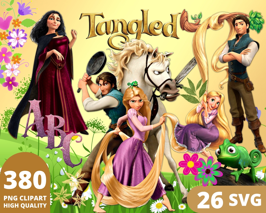 Tangled Clipart PNG, Tangled Layered SVG, Flynn Rider, Rapunzel ...
