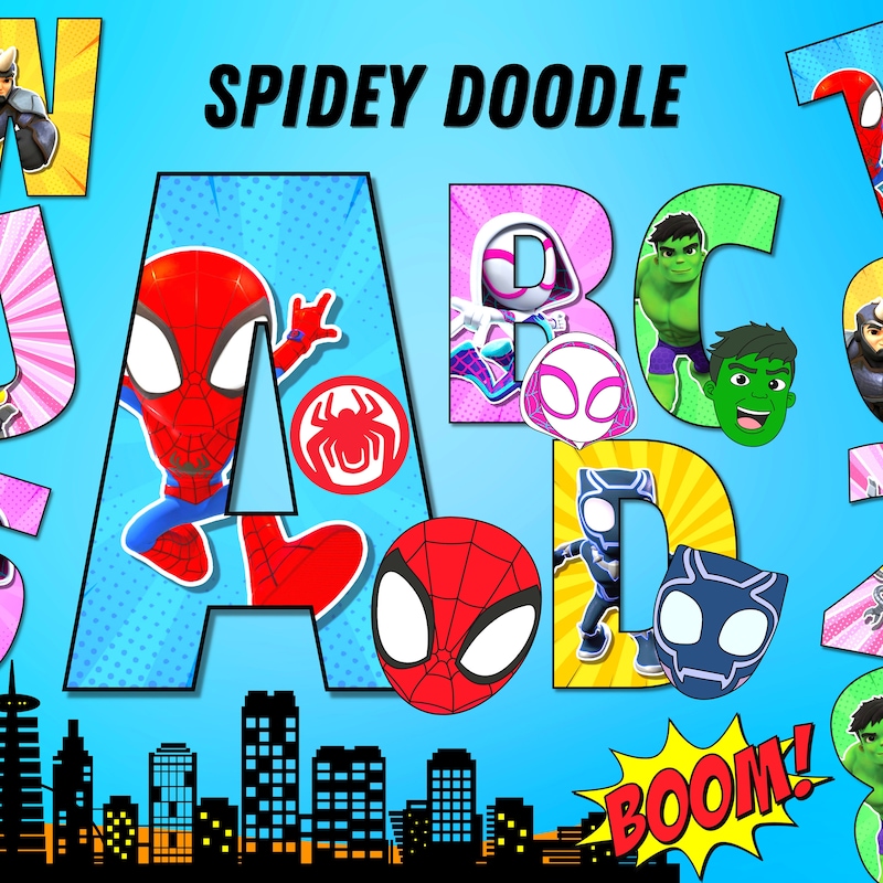 Spidey and his amazing friends font - Etsy México
