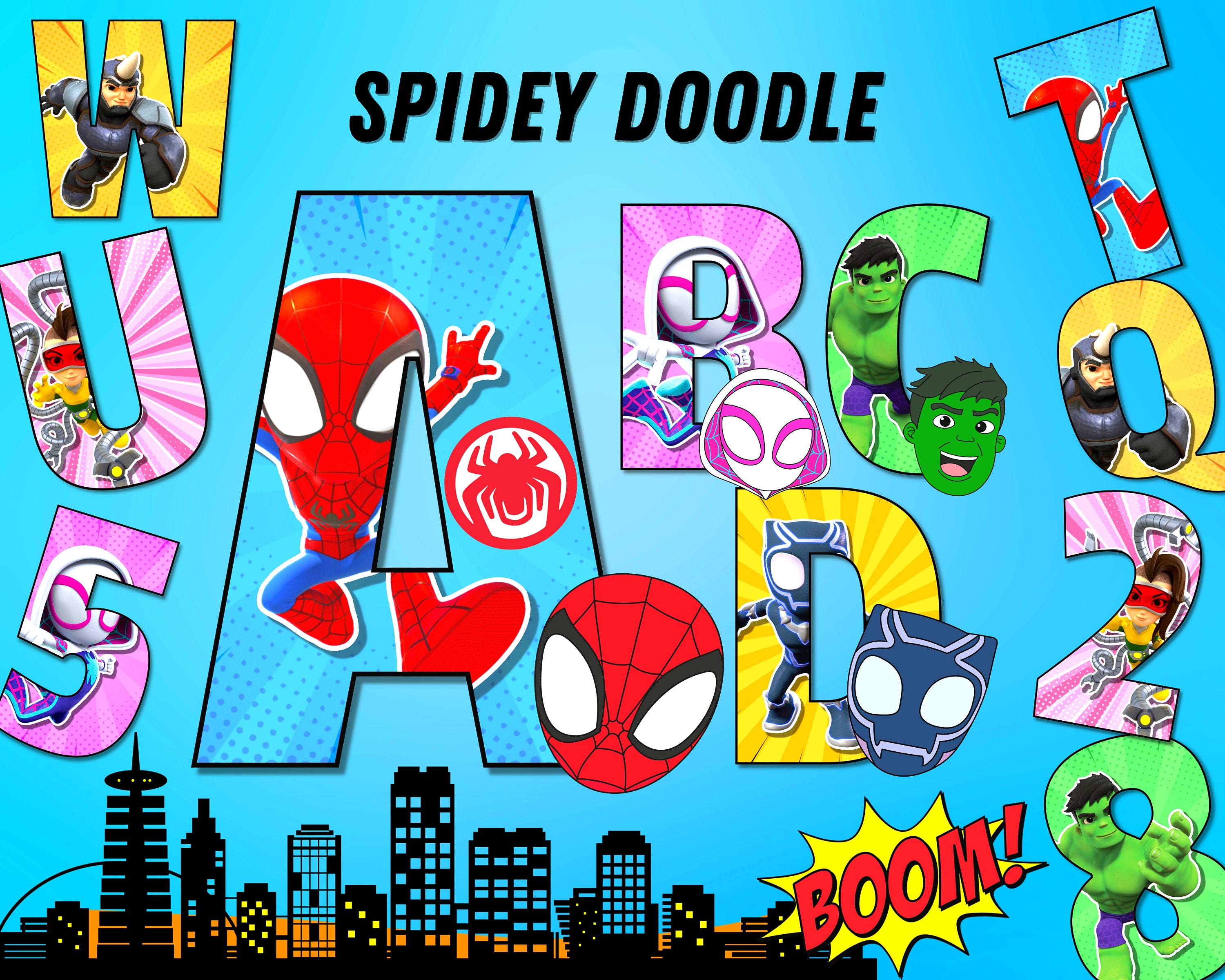 Spidey And His Amazing Friends Alphabet, Spidey Font, Free, 53% OFF