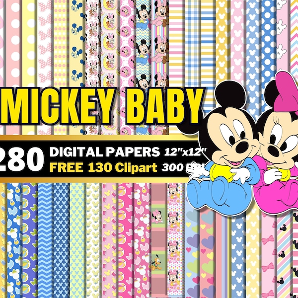 Mickey Mouse Baby Digital Papers - Etsy