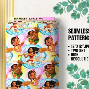 Moana Seamless Papers, Moana Digital Papers, Birthday Gift Wrapping ...