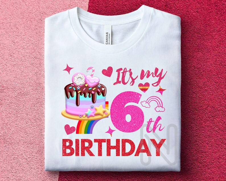 Sweet Candy 6th Birthday PNG, Candy Birthday Party T-shirt Designs ...