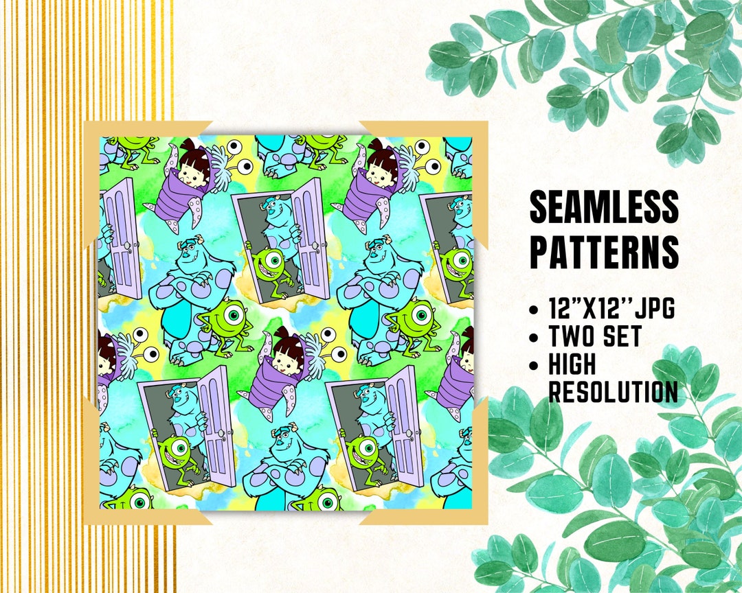 Monsters Seamless Papers, Monsters Inc Digital Papers, Sully Mike ...