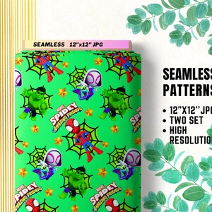 Spidey and His Amazing Friends Seamless Papers, Spidey Digital Papers ...