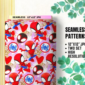 Spidey and His Amazing Friends Seamless Papers, Spidey Digital Papers ...