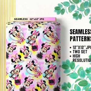 Minnie Mouse Seamless Papers, Minnie Digital Papers, Girls Birthday ...