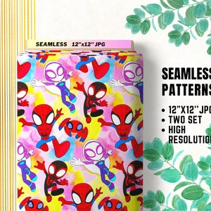 Spidey and His Amazing Friends Seamless Papers, Spidey Digital Papers ...