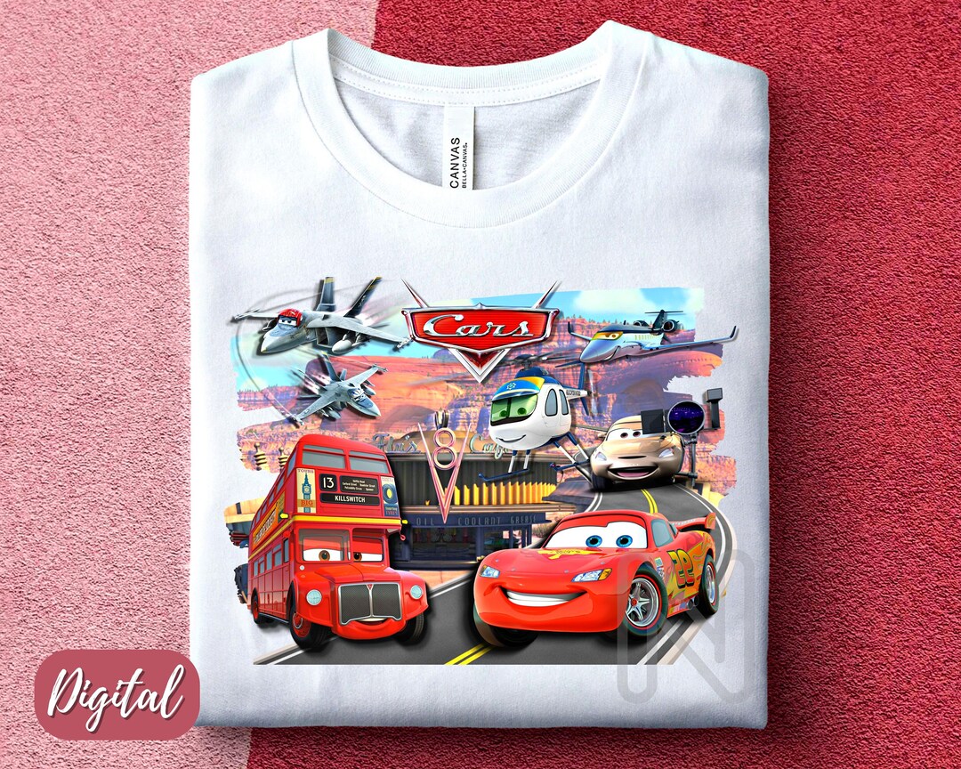 Cars Planes Sublimation PNG, Lightning Mcqueen Birthday Shirt, Kids ...