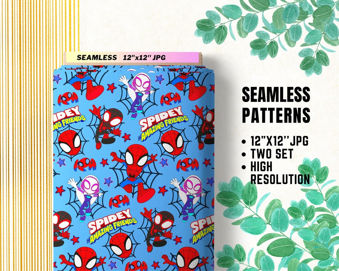 Spidey and His Amazing Friends Seamless Papers, Spidey Digital Papers ...