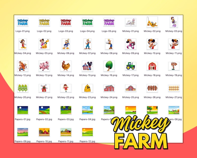 Mickey Farm Clipart PNG, Mickey Farm Theme, Mickey and Friends, Daisy ...