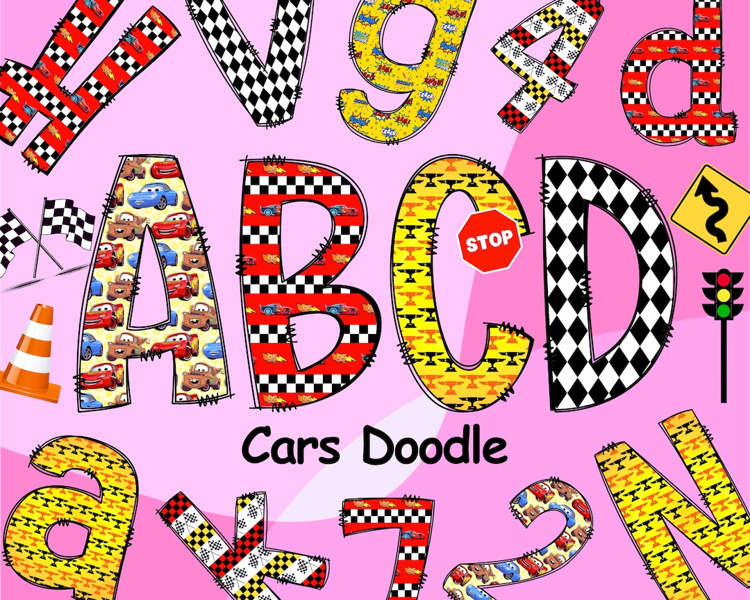 Cars Doodle Alphabet, Lightning Mcqueen, Cars Mcqueen Alphabet Letters ...