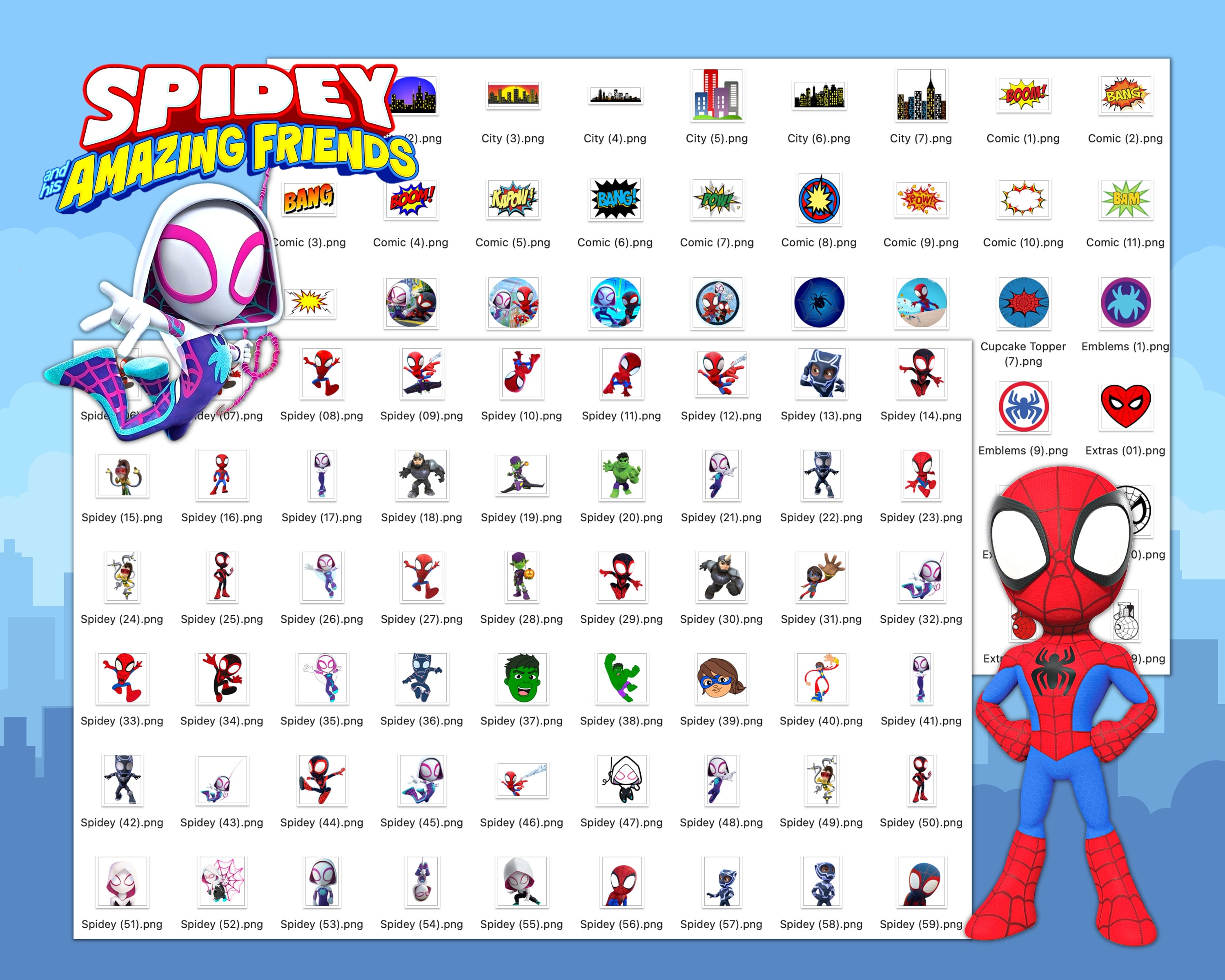 Spidey and His Amazing Friends Clipart PNG, Superhero Spidey, Marvel ...