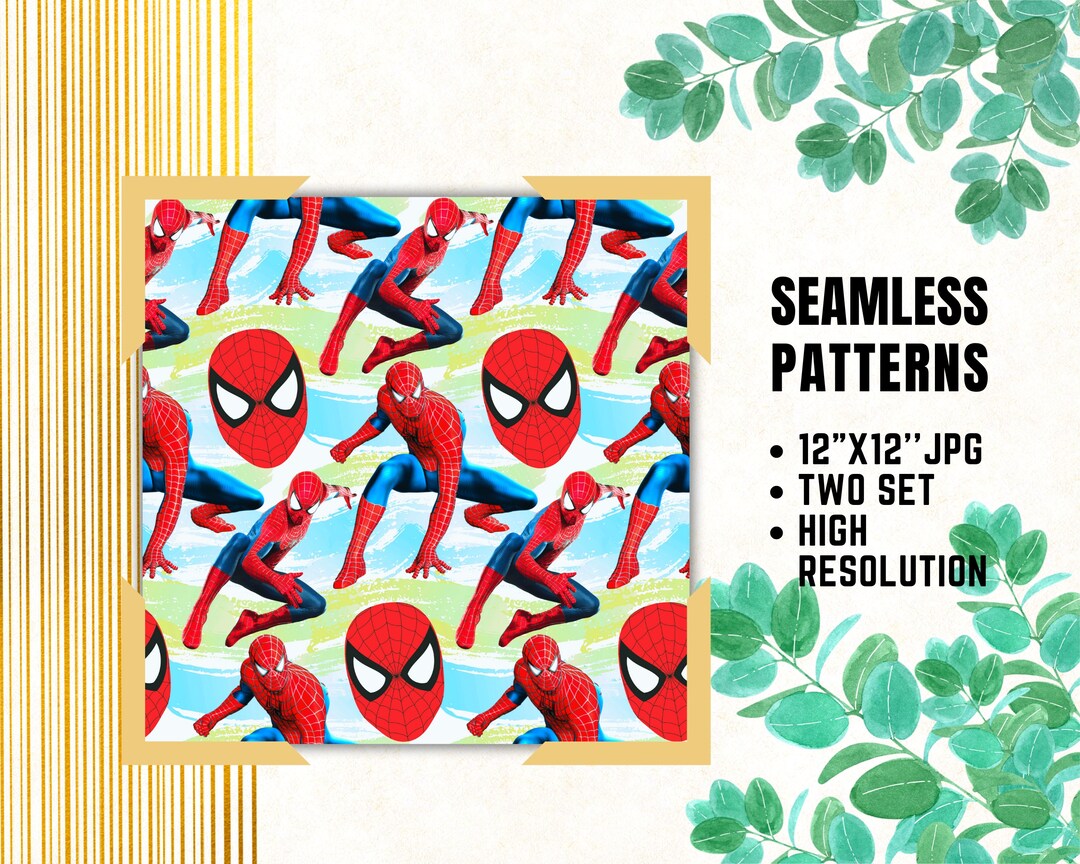 Spider-man Seamless Papers, Marvel Spiderman Digital Papers, Superhero ...