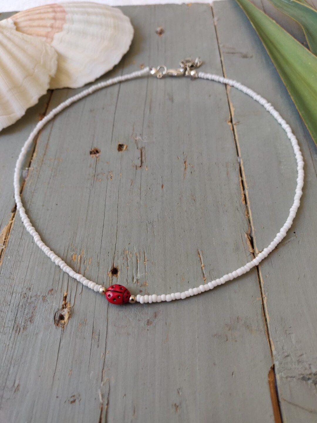 Vintage-inspired Surf Hippy Ladybug Necklace Boho Chic Beach Accessory ...