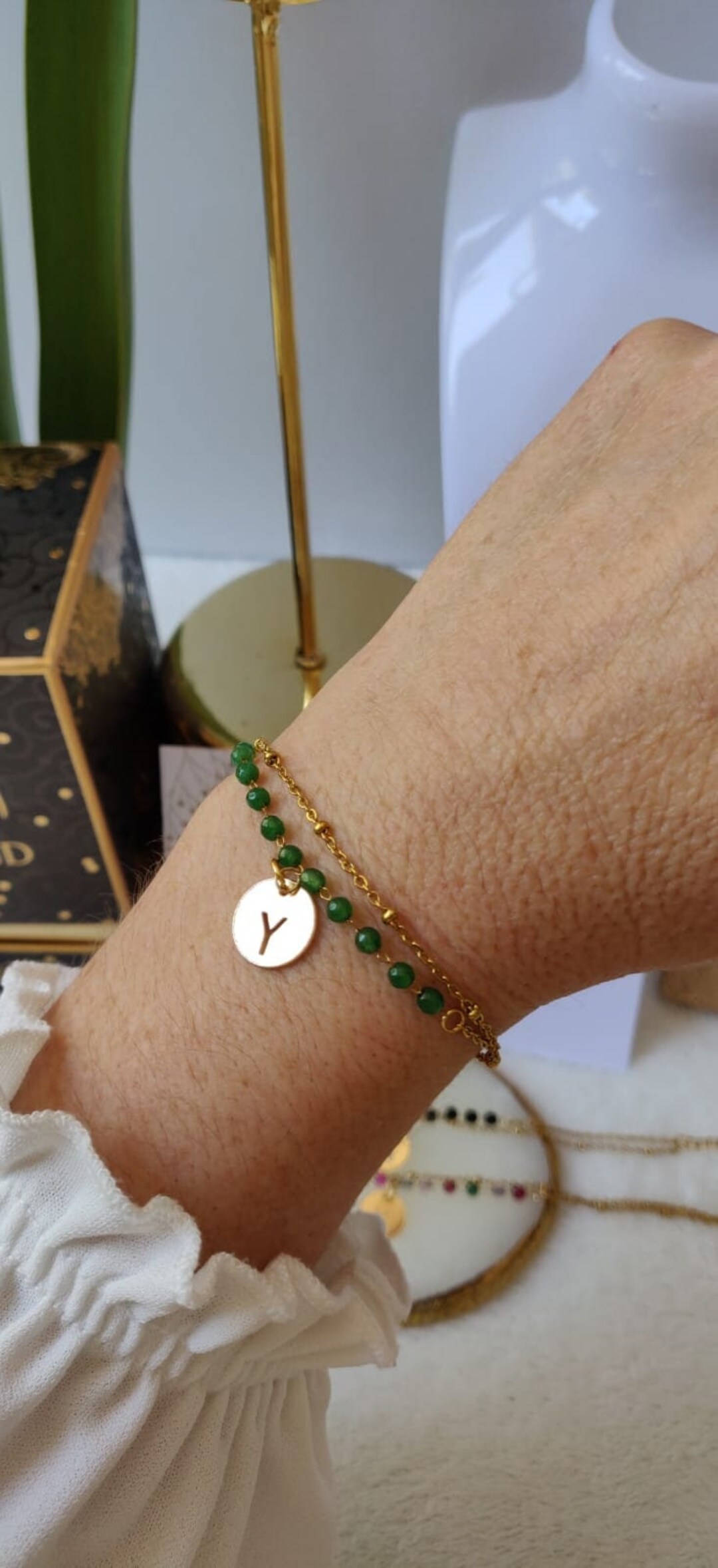 Double Minimal Boho Chic Stainless Steel Gold Plated Bracelet With ...