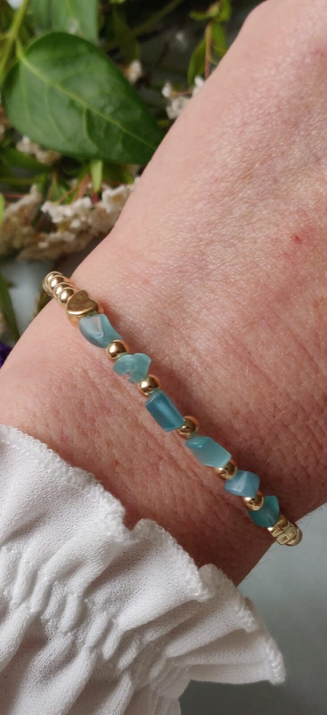 Chrysoberyl Cat's Eye Bracelet Turquoise Bliss, Wisdom Healing Gemstone ...