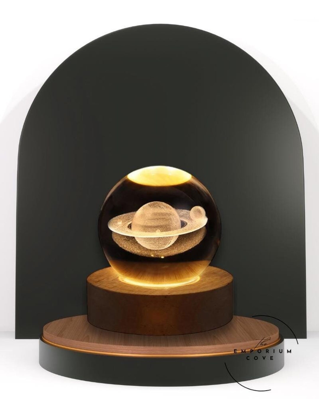 Saturn Night Light | 3D Printed Planet Lamp | Crystal Ball Desk Lamp ...