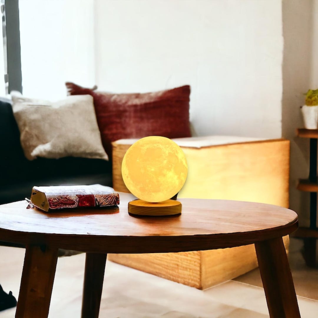 3-color | 3D Print Moon Lamp |touch Control LED Night Light | 360 ...