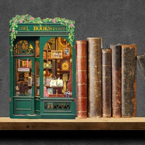 DIY Miniature Bookstore Book Nook Kit: Adult Craft, Dollhouse Diorama ...