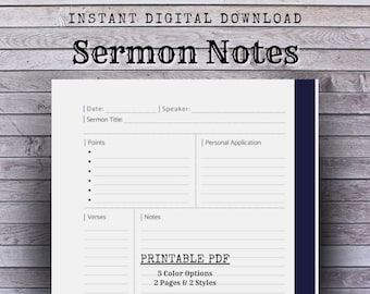 Faith Journal Printable Bible Study Sheets Sermon Notes - Etsy