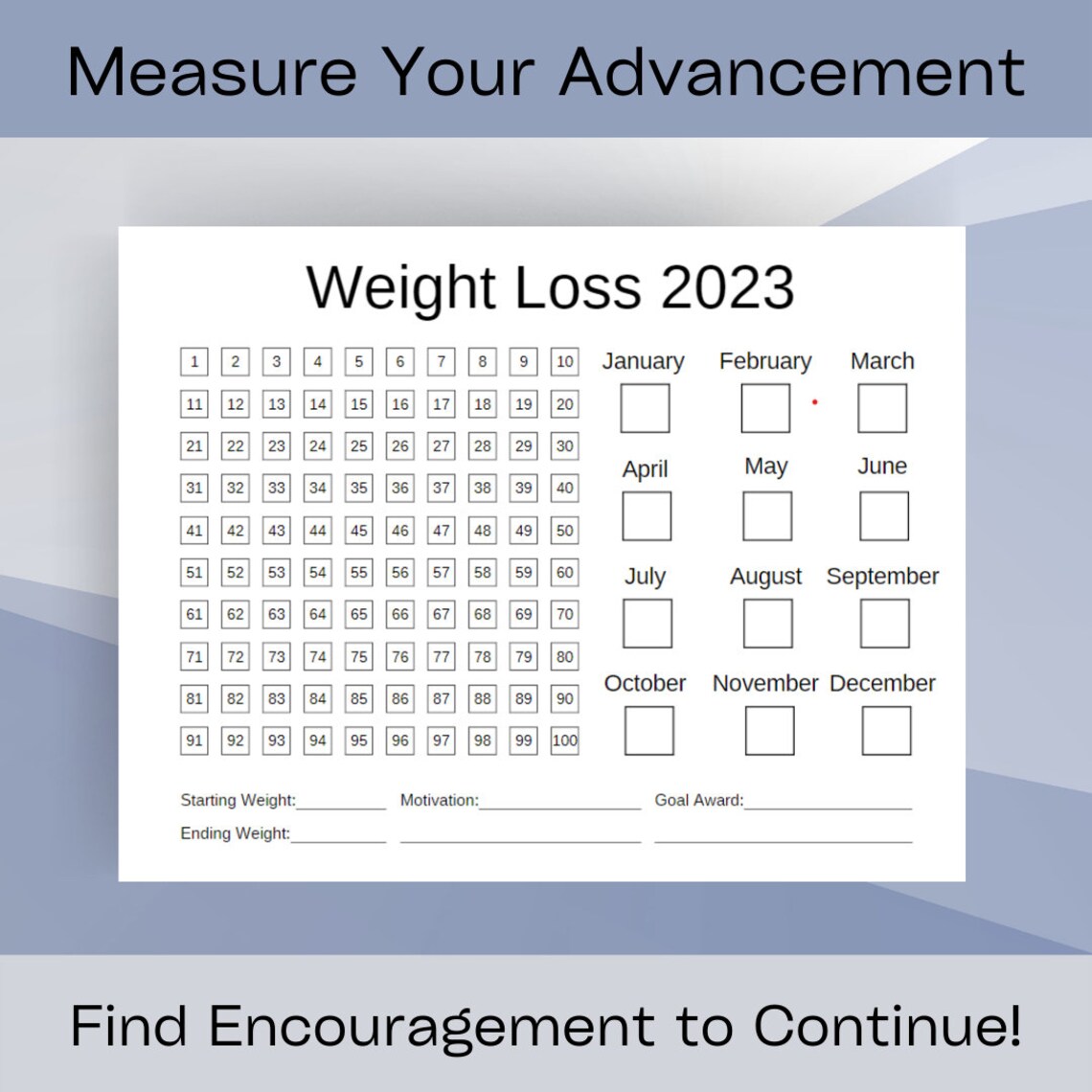 Weight Loss Calendar, Weight Loss Tracker, Fitness Goal Record, Instant ...