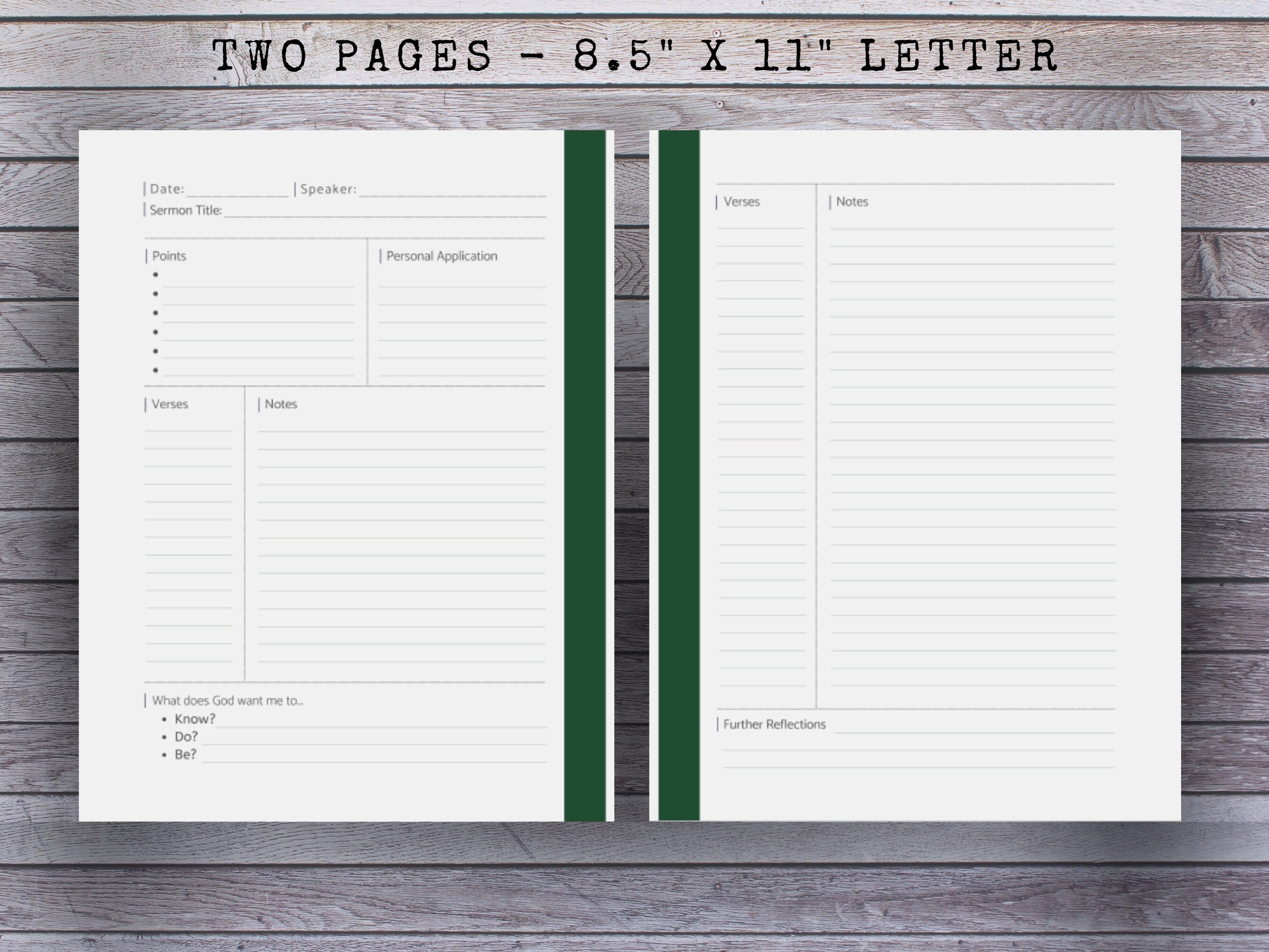 Sermon Notes - Christian Note Template - Printable PDF - Instant ...