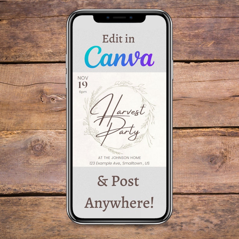 EDITABLE Harvest Party Invitation / Poster / Flyer / Social Media ...