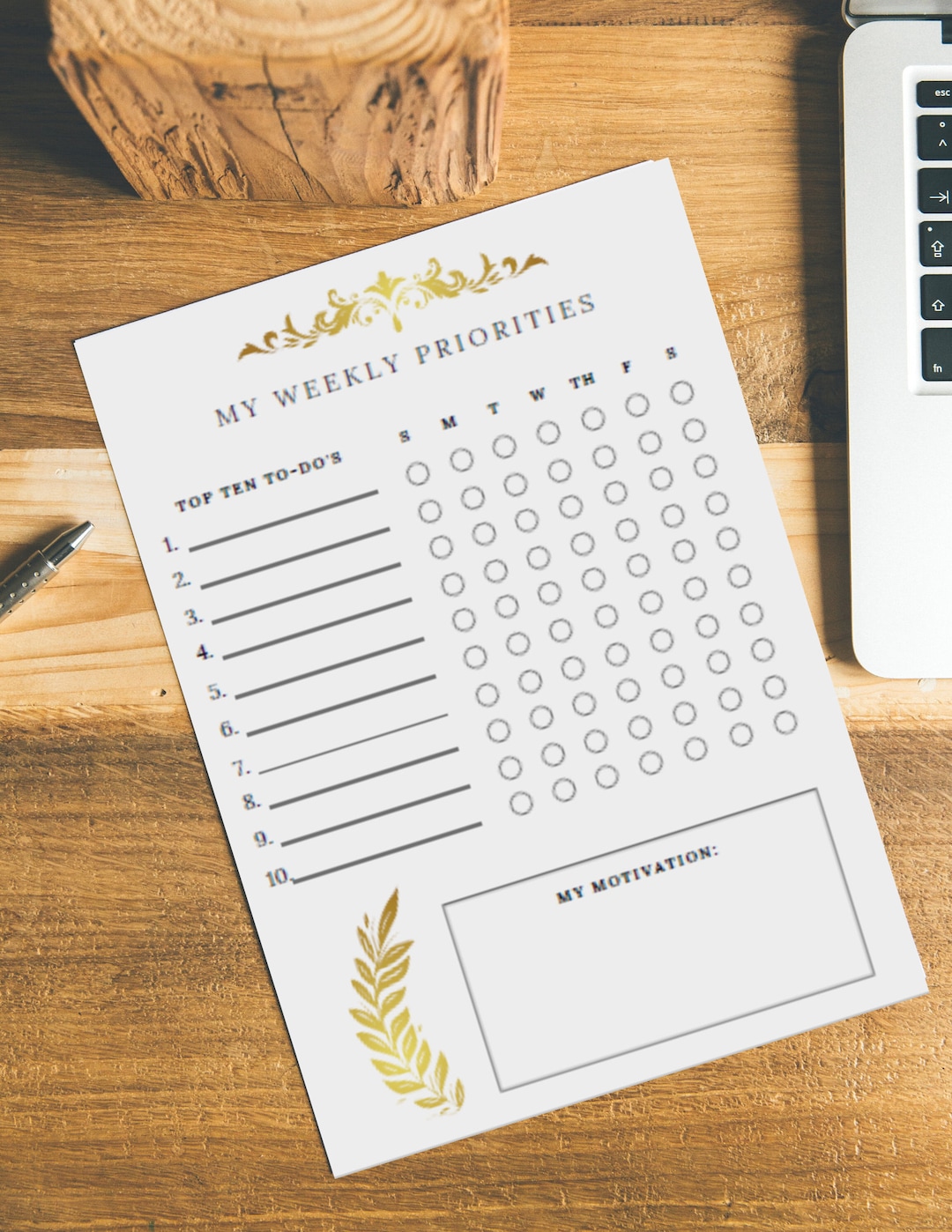 Weekly Priority Chart, to Do List, Weekly Planner, Priority Task List ...