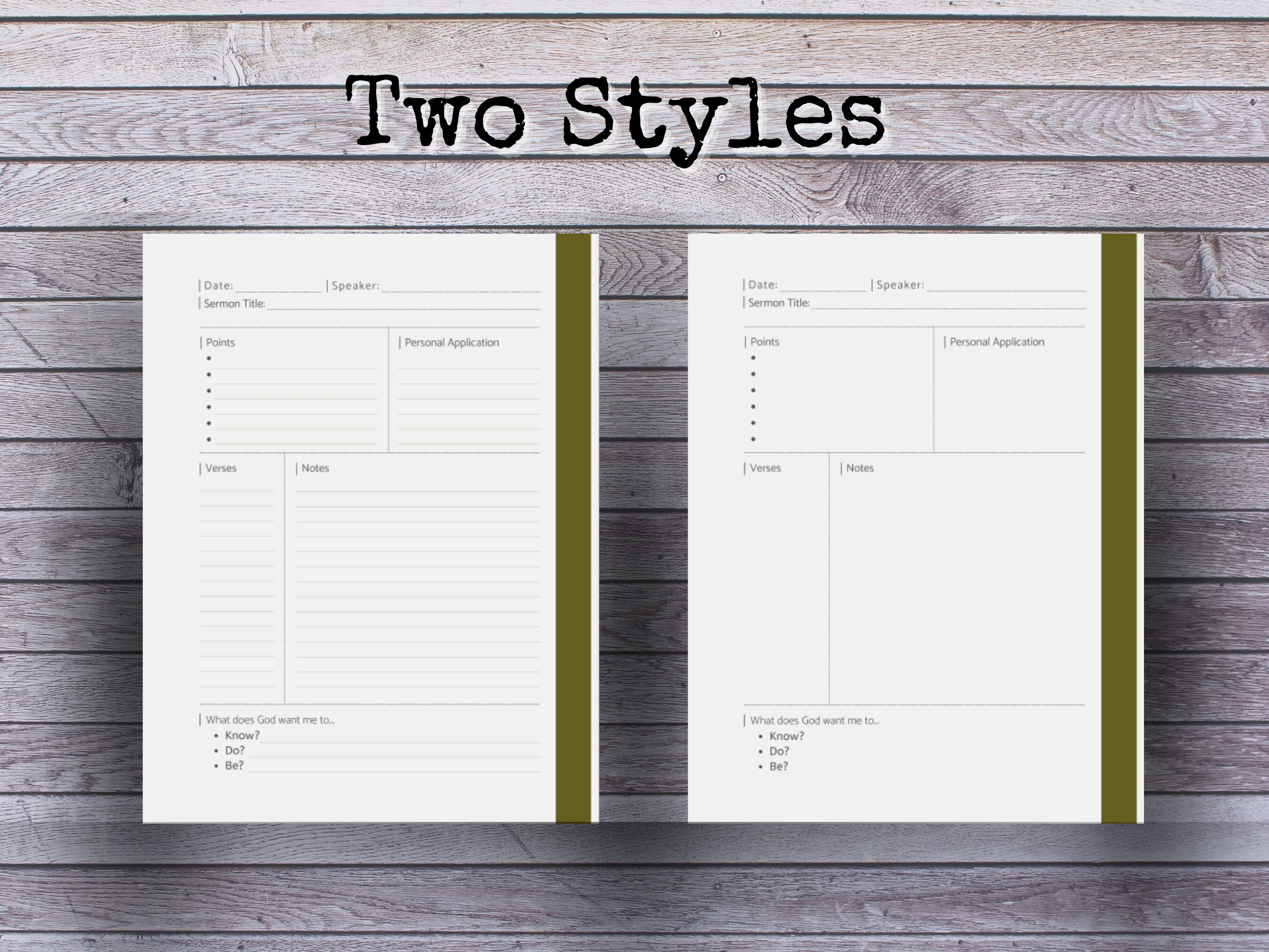 Sermon Notes Christian Note Template Printable PDF Instant Download - Etsy