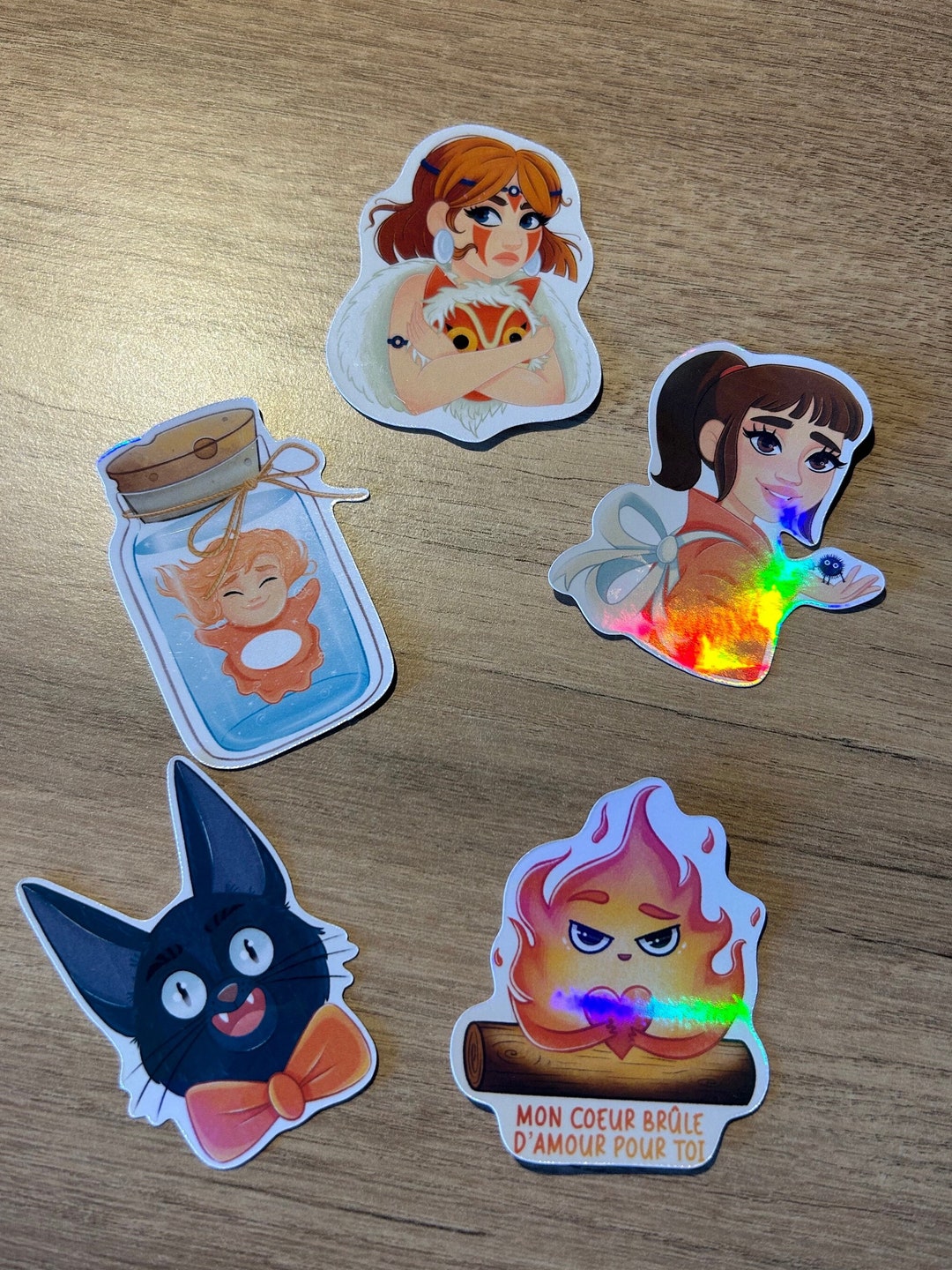 Lots of 5 Holographic Anime Fanart Stickers - Etsy