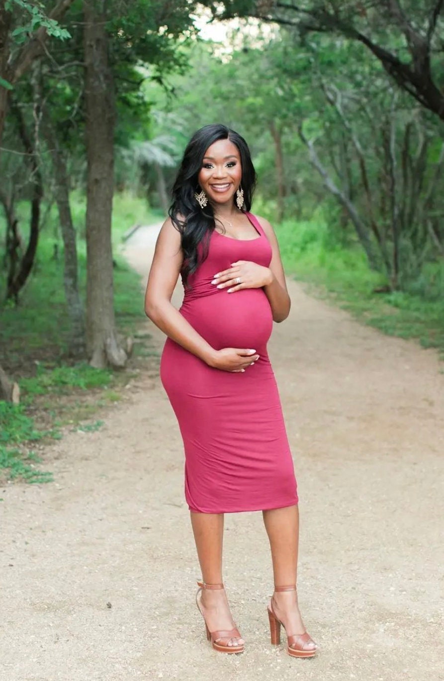 Cross Bust Maternity Dress With Back Slit - Etsy