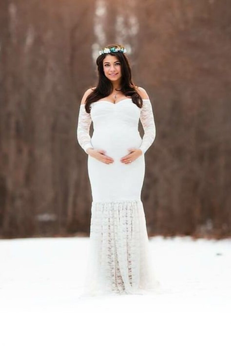 Full Lace Mermaid Style Maternity Gown Etsy