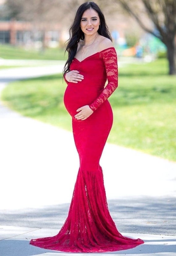 Full Lace Mermaid Style Maternity Gown Etsy