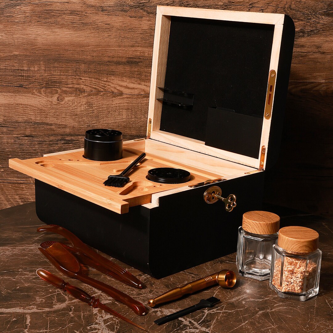 Personalized Bamboo Stash Box Lockable Stash Organizer With - Etsy UK