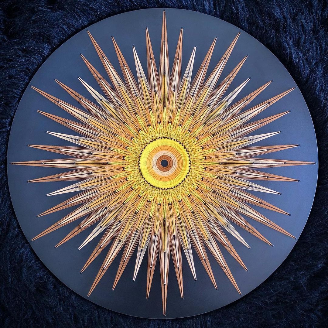 String Art Wall Hanging, String Art Mandala, Cotton Anniversary, String ...