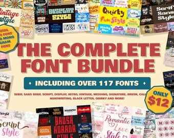 The Ultimate 50 Fonts Font Bundle, Cricut, Canva Font, Script Font ...