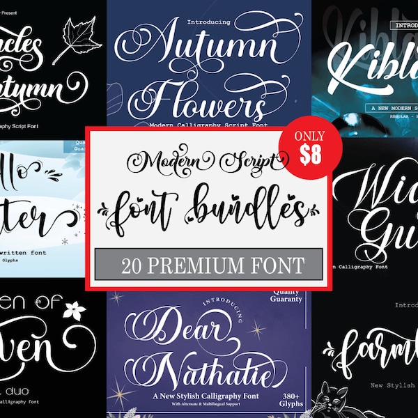 Font With Tails - Etsy