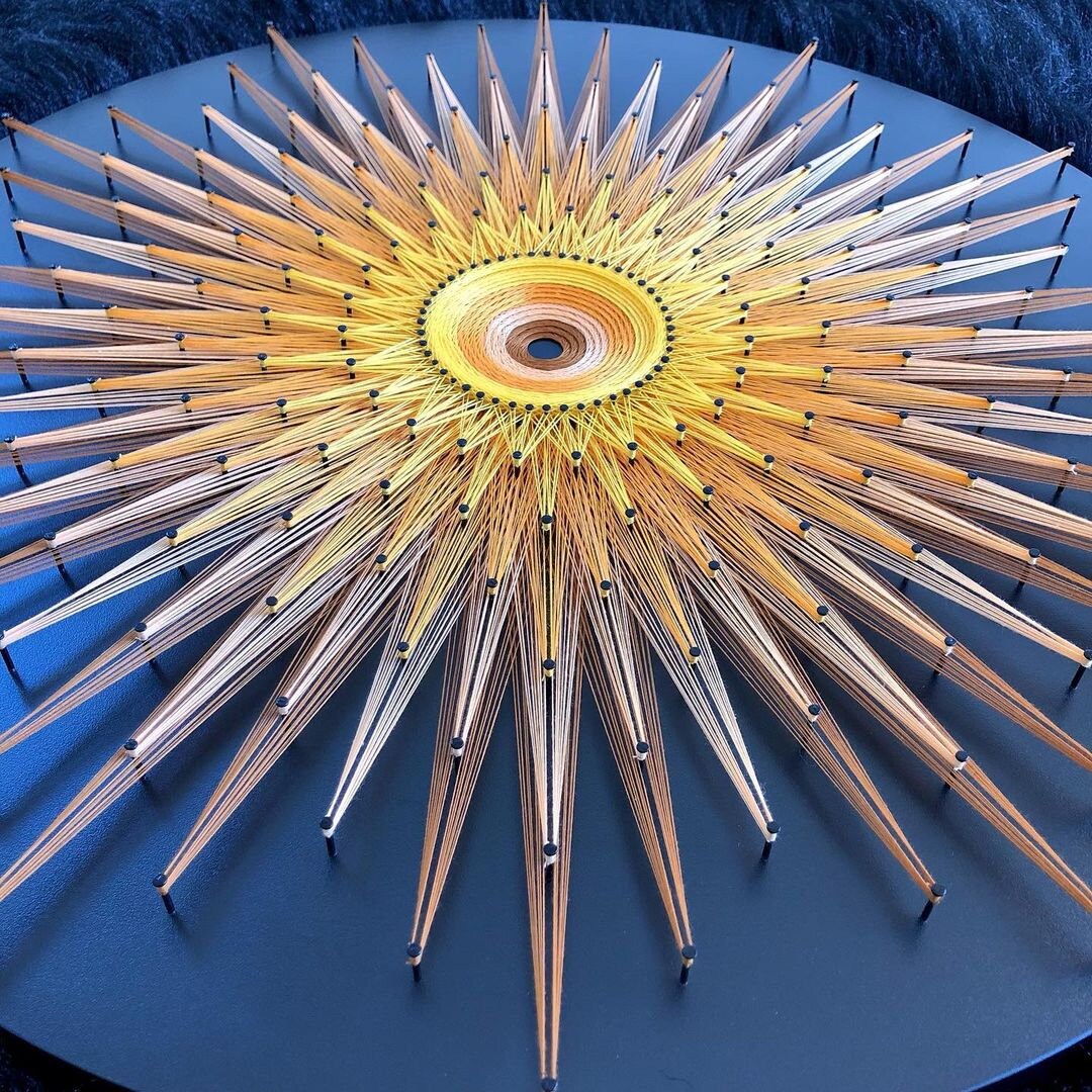 String Art Wall Hanging, String Art Mandala, Cotton Anniversary, String ...