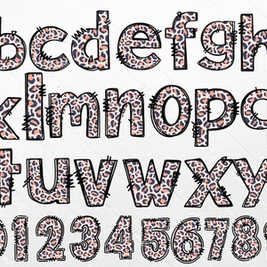 Leopard Print Doodle Alphabet PNG, Alphabet Letters PNG Bundle, Hand ...