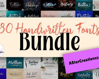 Lovely Font Bundle, Calligraphy Font, Script Font, Cricut Font Svg, Cursive Font, Procreate Font ...