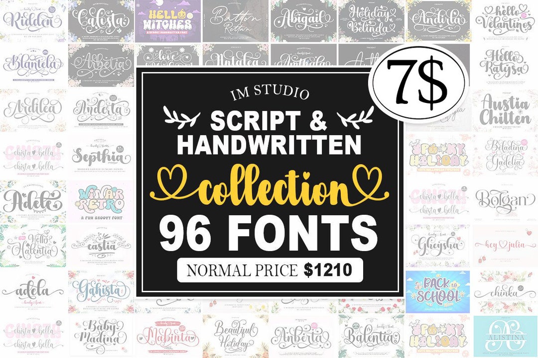 The Script & Handwritten Collection Includes 96 Fonts handwritten Font ...