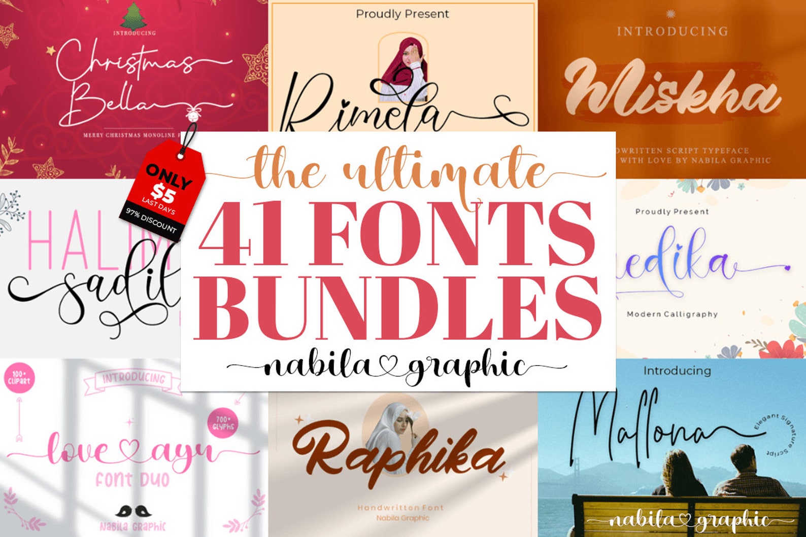 The Ultimate Font Bundle Cricut Fonts, Procreate Fonts, Canva Fonts ...