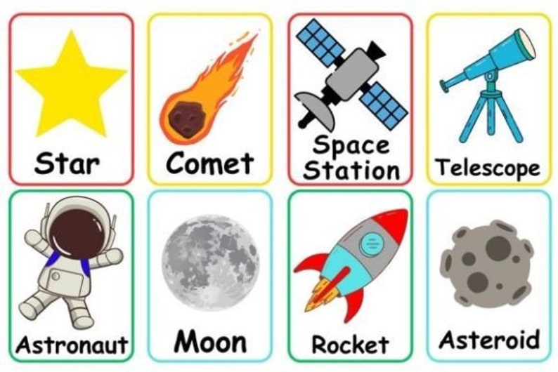 Space Flashcards for Kids Body Parts Flashcards Homeschool - Etsy