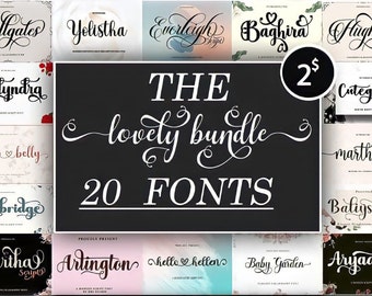 New Bundle Collection Font Bundle Cricut Fonts Procreate - Etsy