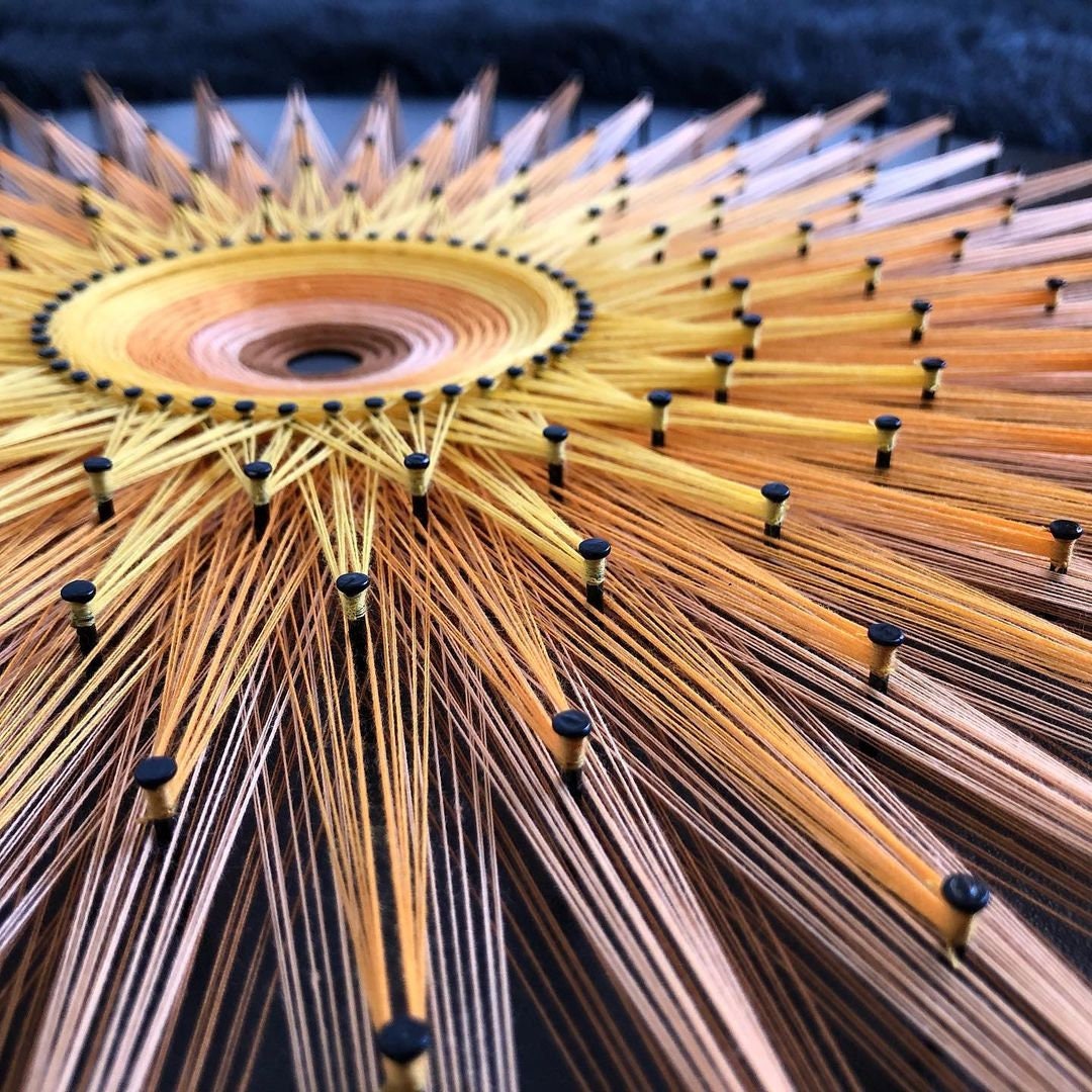 String Art Wall Hanging, String Art Mandala, Cotton Anniversary, String ...