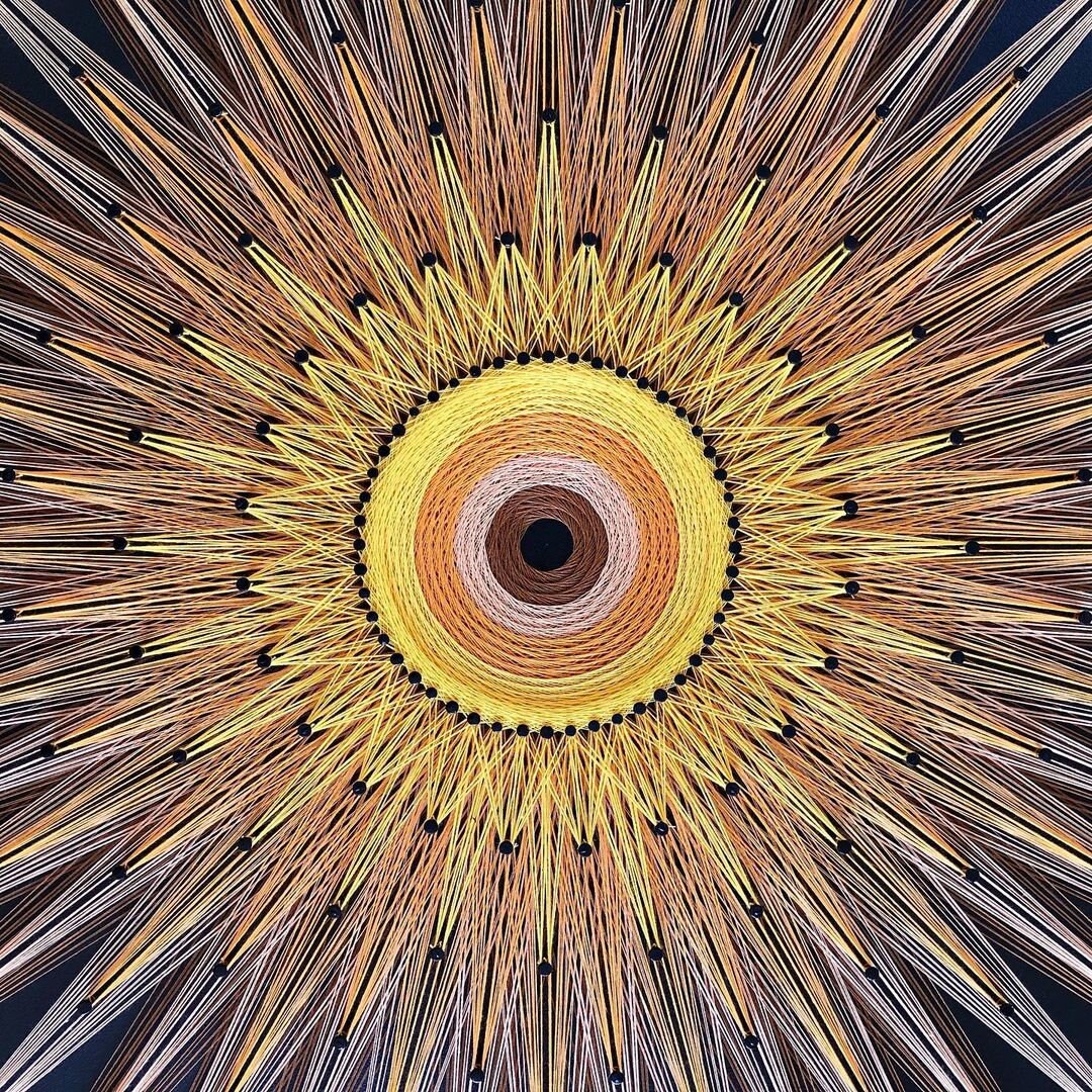 String Art Wall Hanging, String Art Mandala, Cotton Anniversary, String ...